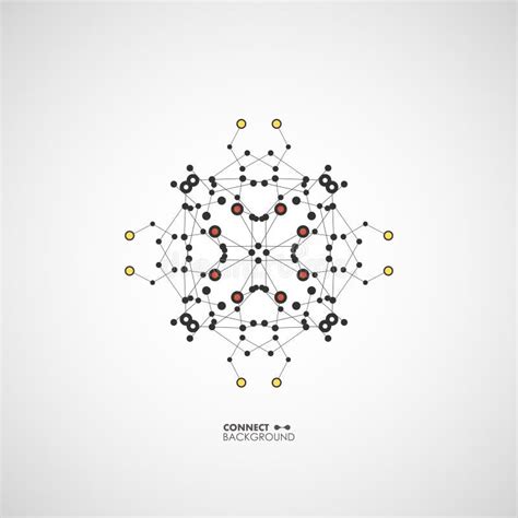 Network Vector Abstract Figure Design Pattern With Connect Dots And Lines Stock Vector