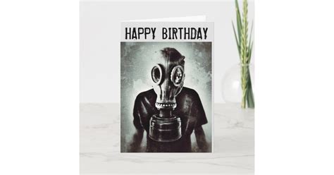 Gas Mask Happy Birthday Greeting Cards Zazzle