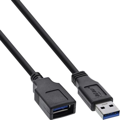Intos Electronic Ag Inline® Usb 3 2 Kabel Usb A Stecker Buchse Schwarz 0 5m Usb Kabel