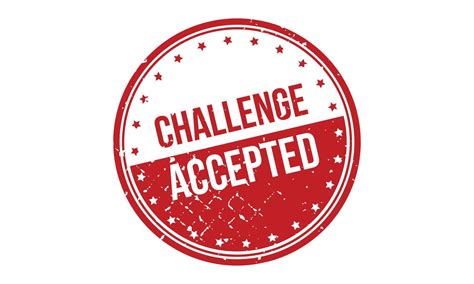 Challenge Accepted Rubber Stamp Red Challenge Accepted Rubber Grunge