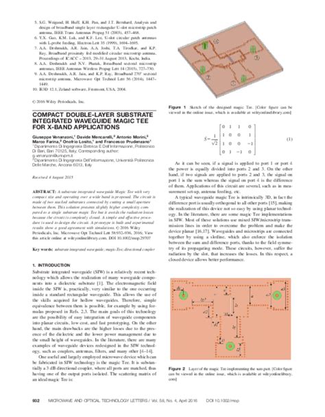 Pdf Compact Double Layer Substrate Integrated Waveguide Magic Tee For X Band Applications