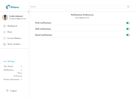 Settings Flow · Issue 135 · Zuri Trainingproj 31 Debpay · Github