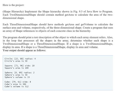 Solved Here Is The Project Shape Hierarchy Implement The