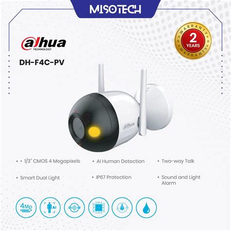 Promo Dahua Bullet 4mp Dh F4c Pv Wireless Cctv Outdoor Fixed Focal Two Way Audio Jakarta Barat