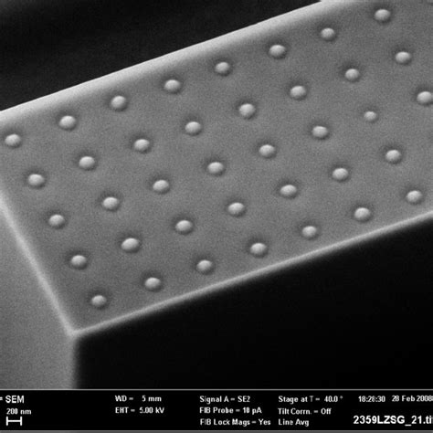 Sem Image Showing The Ordered Ge Array Sits On The Rib Waveguide