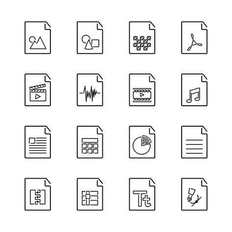 Set Of Basic File Extension Icons With Visual Symbol 1225261 Vector Art At Vecteezy