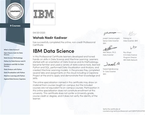 Completed 9 Data Science Courses To Achieve Ibm Data Science