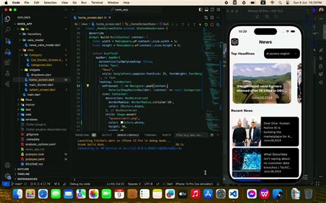 completed a flutter news app project zeeshan ahmad posted on the