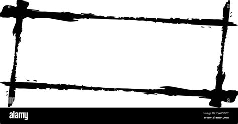 Frame Rectangle Elongated Texture Element Outline Border Grunge Shape Icon Decorative Doodle