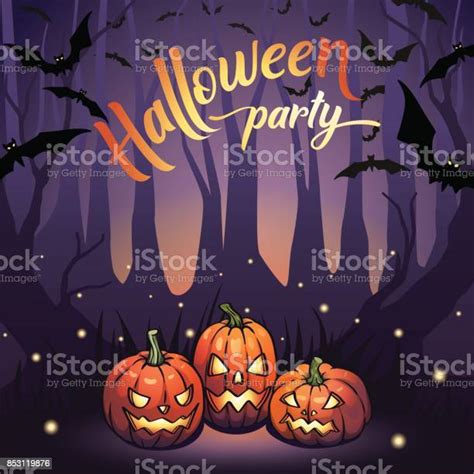 배너 포스터 표지 서식 파일 호박과 박쥐와 카드에 대 한 할로윈 디자인 벡터 10월에 대한 스톡 벡터 아트 및 기타 이미지 10월 가을 개념 Istock
