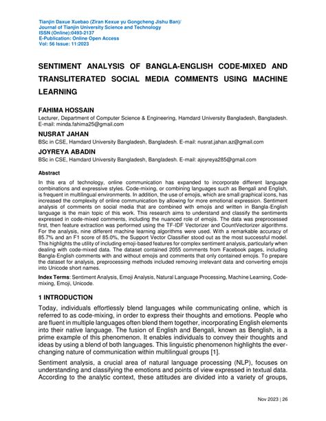 Pdf Sentiment Analysis Of Bangla English Code Mixed And