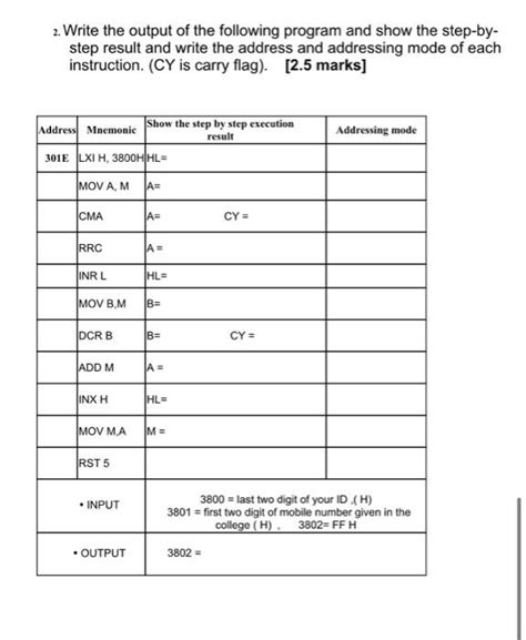 Solved 2 Write The Output Of The Following Program And Show
