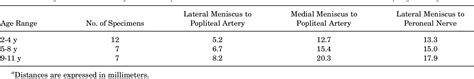 Table 3 From The Position Of The Popliteal Artery And Peroneal Nerve