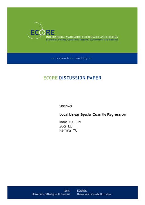 pdf local linear spatial quantile regression