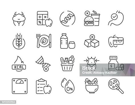 영양 라인 아이콘입니다 편집 가능한 획 웹 사이트 마케팅 디자인 로고 앱 템플릿 Ui 등 벡터 그림 아이콘에 대한 스톡 벡터