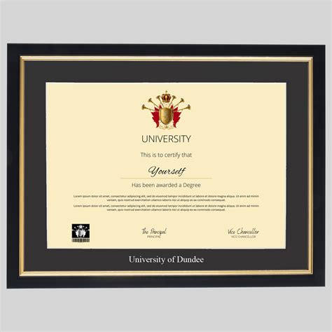 University Of Dundee Graduation Certificate And Photo Frame Bundle