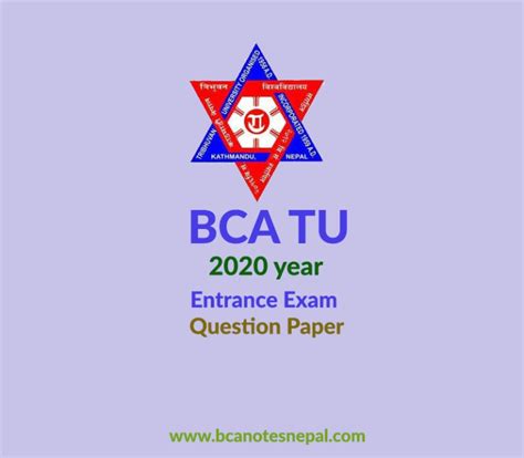 Bca 2020 Year Entrance Exam Question Paper Bca Tu
