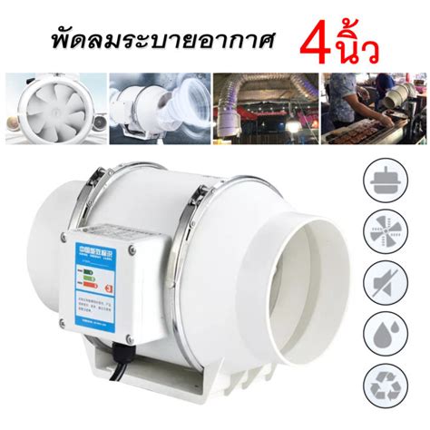 พัดลมระบายอากาศ 4 นิ้ว 6 นิ้ว พัดลมห้องครัว เสียงเงียบ พัดลมดูดควันน้ำมัน พัดลมระบายอากศ พัดดูด