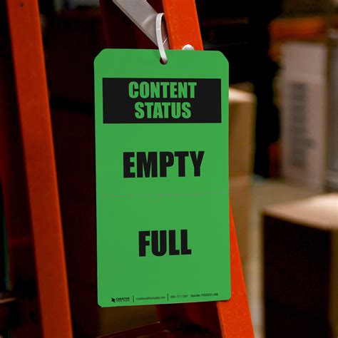 Content Status Emptyfull Green Tear Off Tag