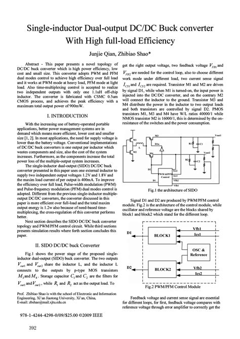 Pdf Single Inductor Dual Output Dcdc Buck Converter With High Full Load Efficiency