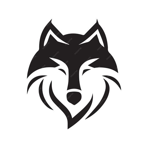 Minimal Modern Wolf Logo Vector Illustration In Black And White Icon
