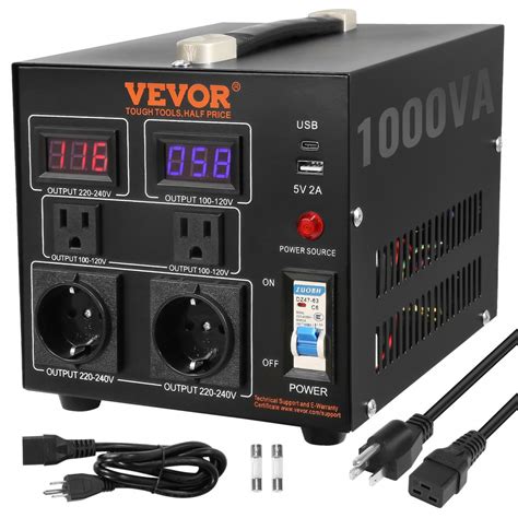 Vevor Voltage Converter Transformer 1000va Heavy Duty Step Up Down