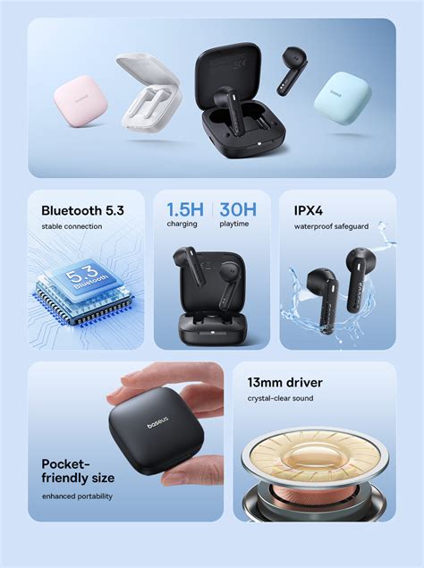 Baseus E16 True Wireless Earbuds Tws Bluetooth 53 Earphone With Ipx4