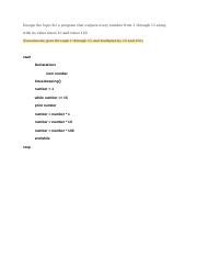 Design The Logic For A Program That Outputs Every Number From 1 Through