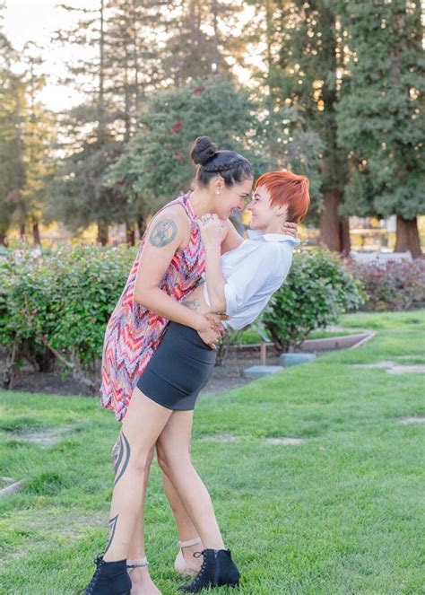 San Jose Same Sex Engagement Photos At Rose Garden