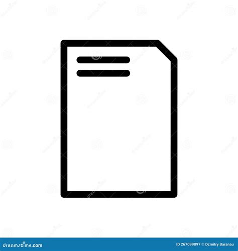 Computer File Line Icon Isolated On White Background Black Flat Thin Icon On Modern Outline