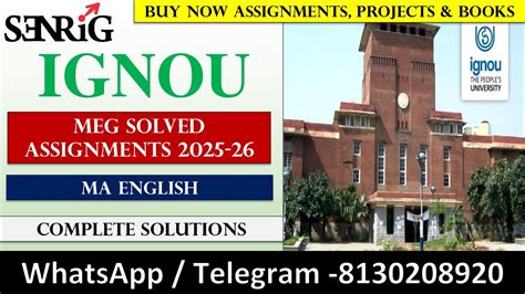 Ignou Meg Solved Assignments 2025 26 Ma English Complete Solutions