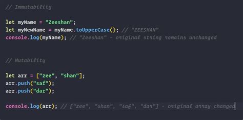 Zeeshan Safdar On Linkedin Javascript Immutability Mutability
