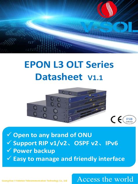 Datasheet Vsol Epon Olt V1 1 Pdf Computer Network Computer Networking