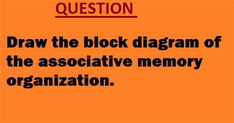 Draw The Block Diagram Of The Associative Memory Organization M M R Cse