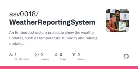 Github Asv0018weatherreportingsystem An Embedded System Project To Show The Weather Updates