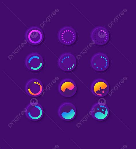 Waiting Circles Ui Elements Kit Digital Network Loading Vector Digital