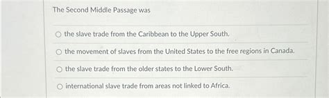 Solved The Second Middle Passage Wasthe Slave Trade From The