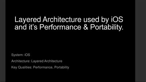 Pdf Layered Architecture Used By Ios And Its Performance And Portability