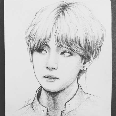 Bts V Drawing Easy Step By Step Pic Tomfoolery