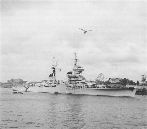 Soviet Sverdlov Class Cruiser Molotovsk At Anchor During A Visit To
