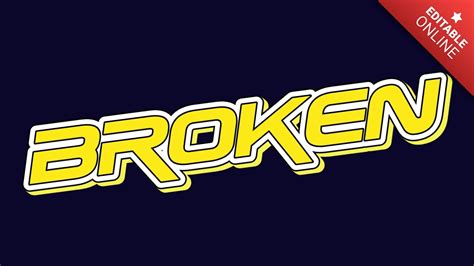 Broken Yellow Sticker Text Effect Generator