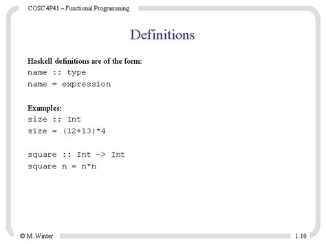 Cosc 4 P 41 Functional Programming Cosc 4
