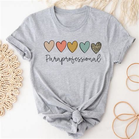 Cute Hearts Para Shirt Funny Para Tshirt Para Teacher Shirt Paraprofessional Shirt Para Tee