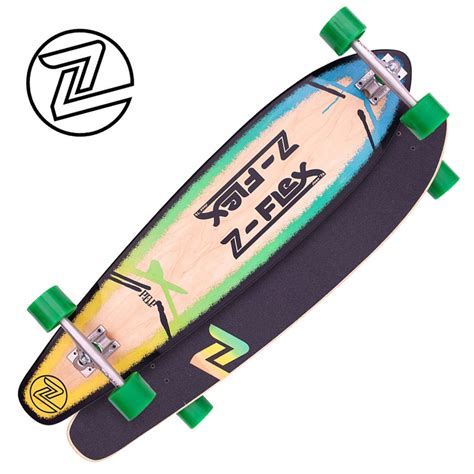 Z Flex Pop 395 Roundtail Complete Blue Fade Skateboard Completes Longboards