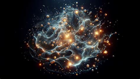 Luminous Fusion Of Organic Cells And Sleek Metallic Patterns Spreading