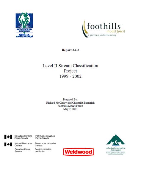 Report 242 Level Ii Stream Classification Project 1999 2002 Fri