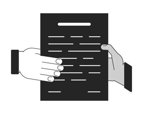 Premium Vector Hand Gives Document To Hand Flat Monochrome Isolated Vector Object Share