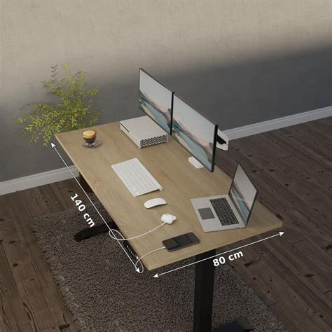 Biurko Elektryczne Z Regulacją Wysokości Dąb Sonoma 140x80