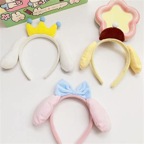 Sanrio Hairband การ ์ ตูน My Melody แถบคาดศีรษะ Pom Pom Purin Cinnamoroll อุปกรณ ์ เสริมผม Plush