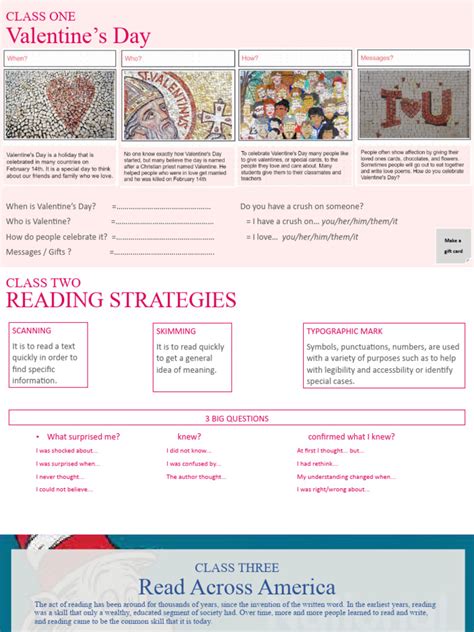 1º B Reading Classes Pdf Observances